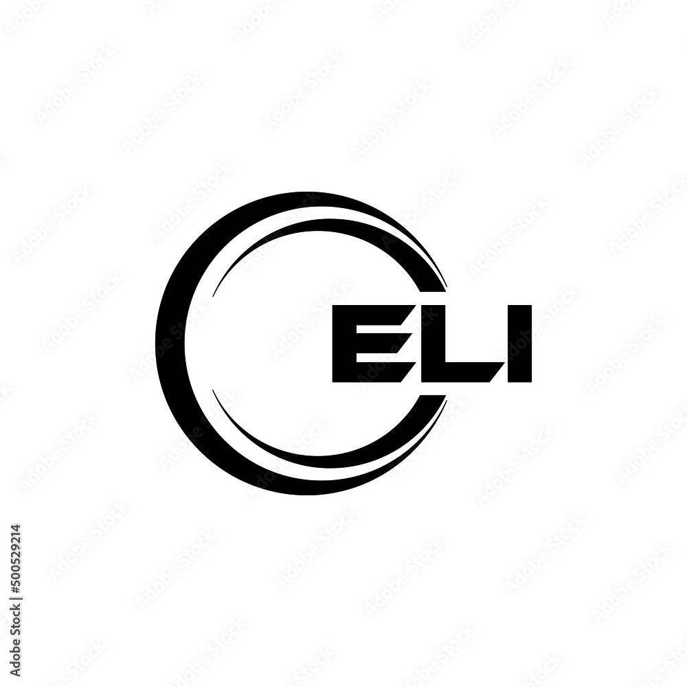 ELI letter logo design with white background in illustrator, vector ...