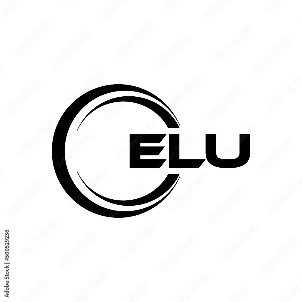 ELU letter logo design with white background in illustrator, vector ...