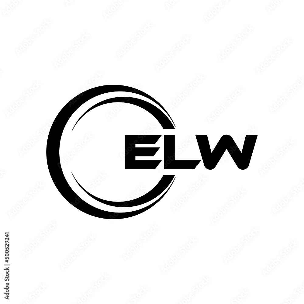 ELW letter logo design with white background in illustrator, vector ...