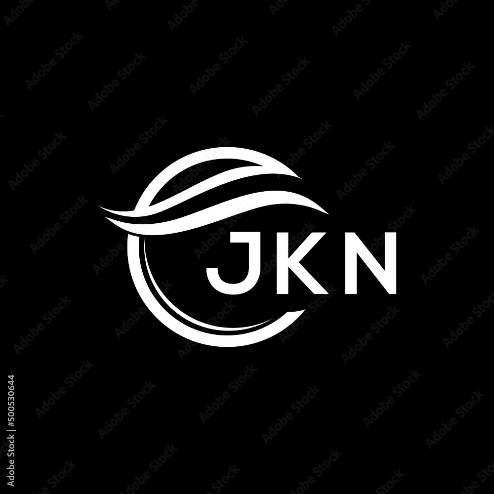 JKN letter logo design on black background. JKN creative initials ...