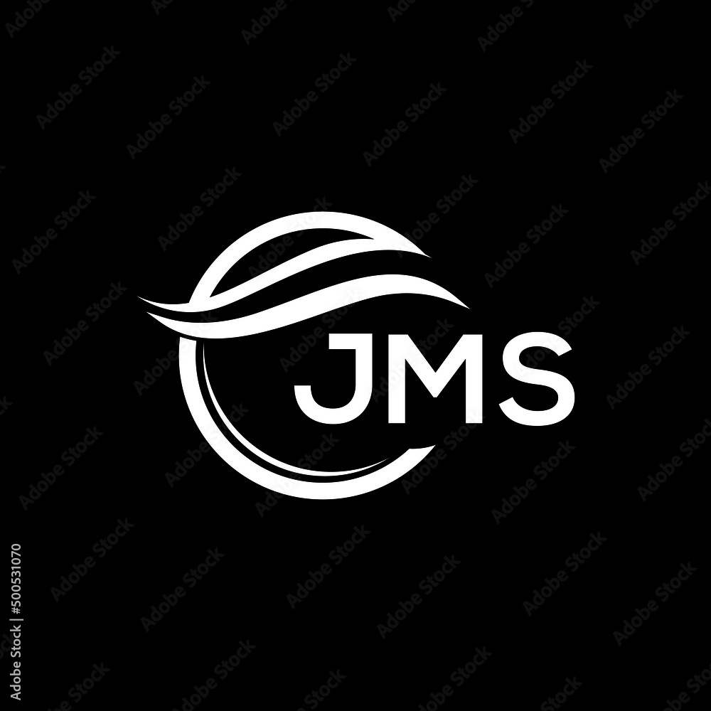 JMS letter logo design on black background. JMS creative initials ...