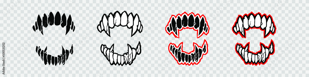 Vampire teeth vector isolated on white background Stock Vector | Adobe ...
