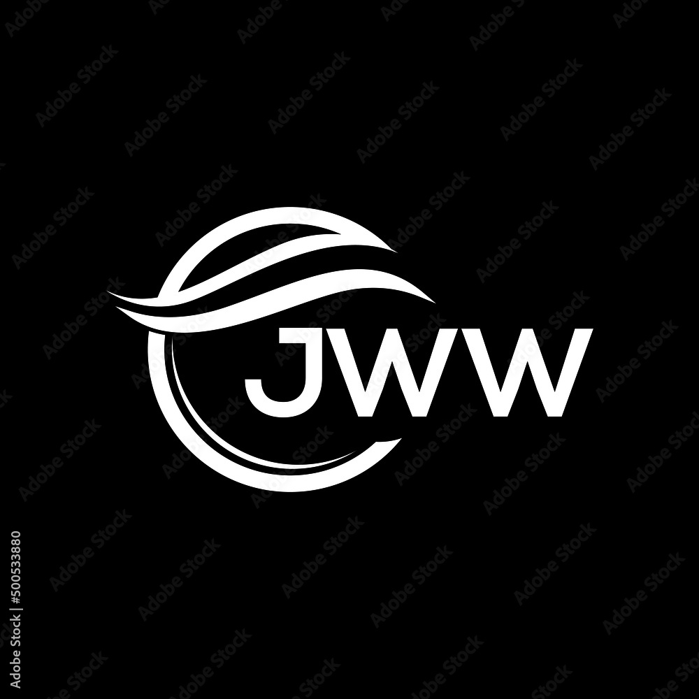 JWW letter logo design on black background. JWW creative initials ...
