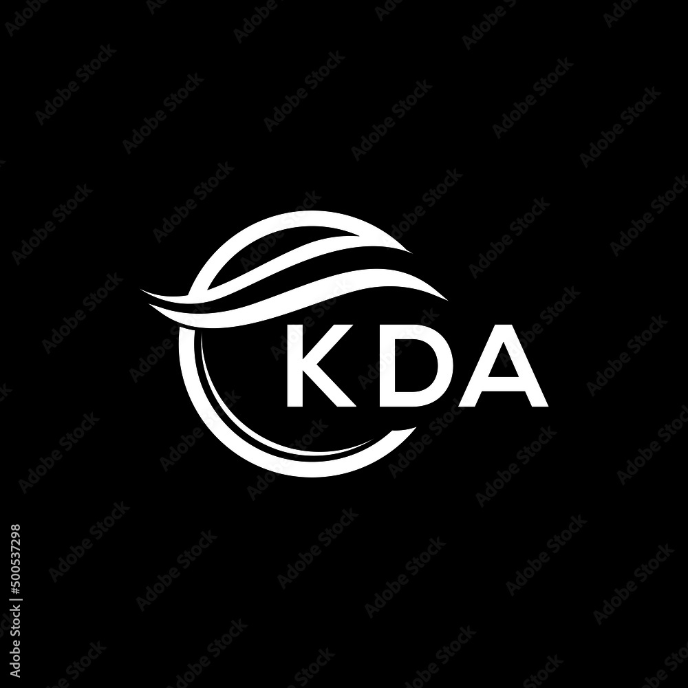 KDA letter logo design on black background. KDA creative initials ...