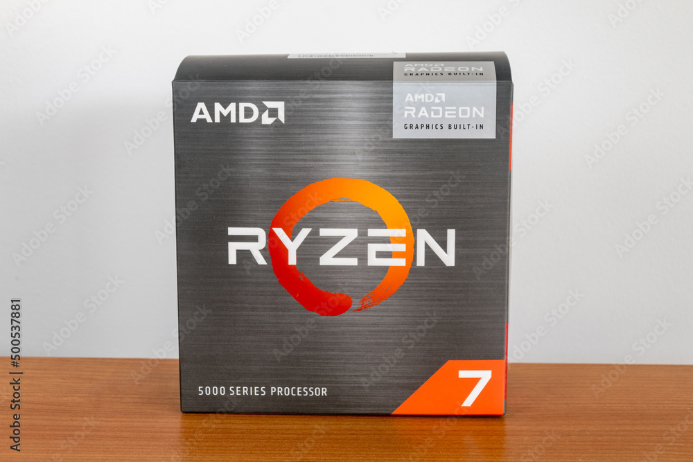 Pruszcz Gdanski, Poland - April 20, 2022: Box of AMD Ryzen 5000 Series ...