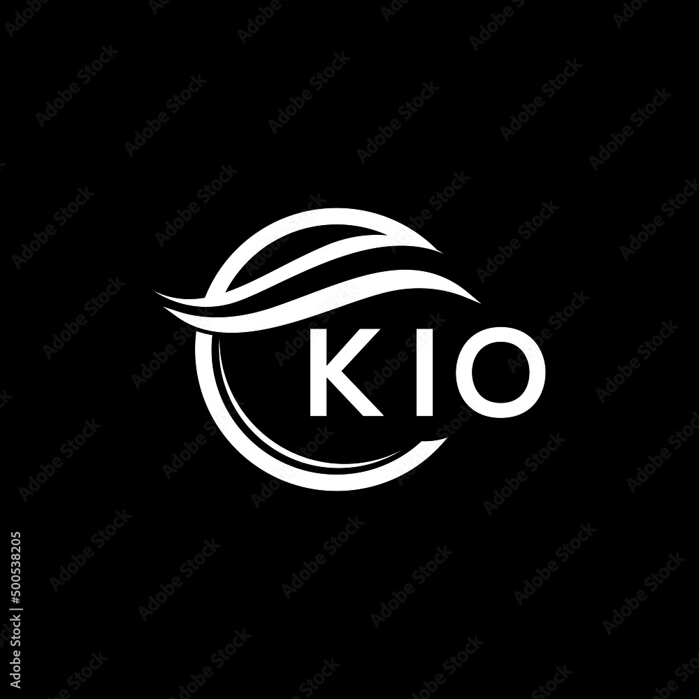 KIO letter logo design on black background. KIO creative initials ...