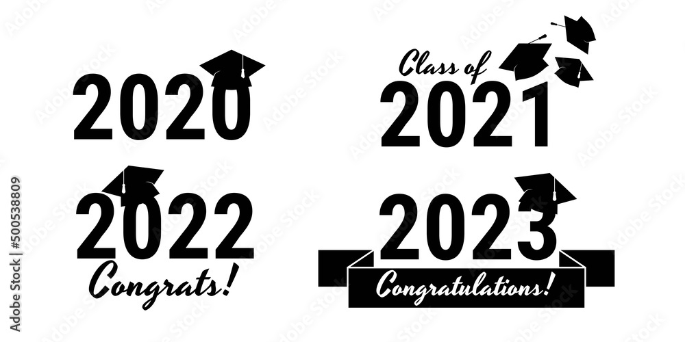 Class of 2020, 2021, 2022, 2023. Number with education academic cap ...