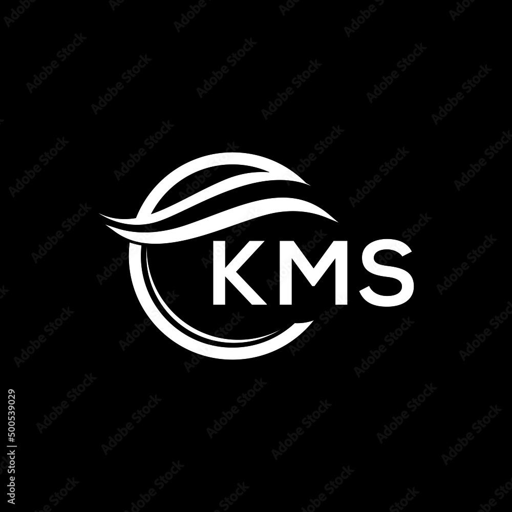 KMS letter logo design on black background. KMS creative initials ...