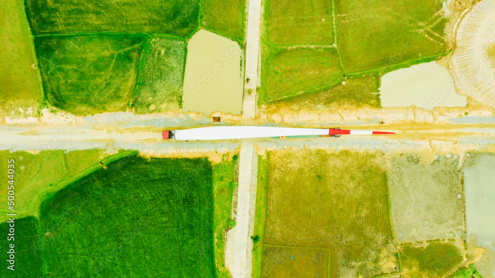 Oversize Load - A turbine blade for a wind turbine being transported to ...