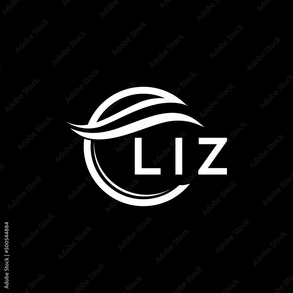 LIZ letter logo design on black background. LIZ creative initials ...