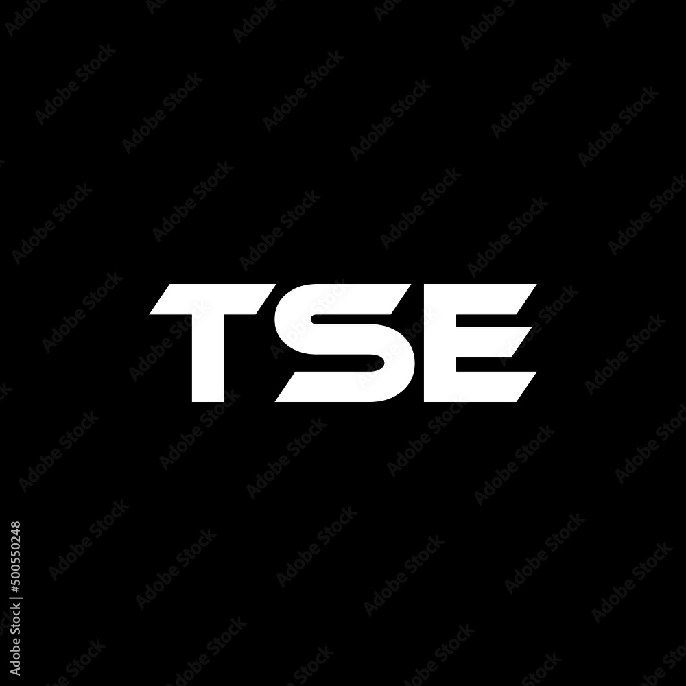 TSE letter logo design with black background in illustrator, vector ...