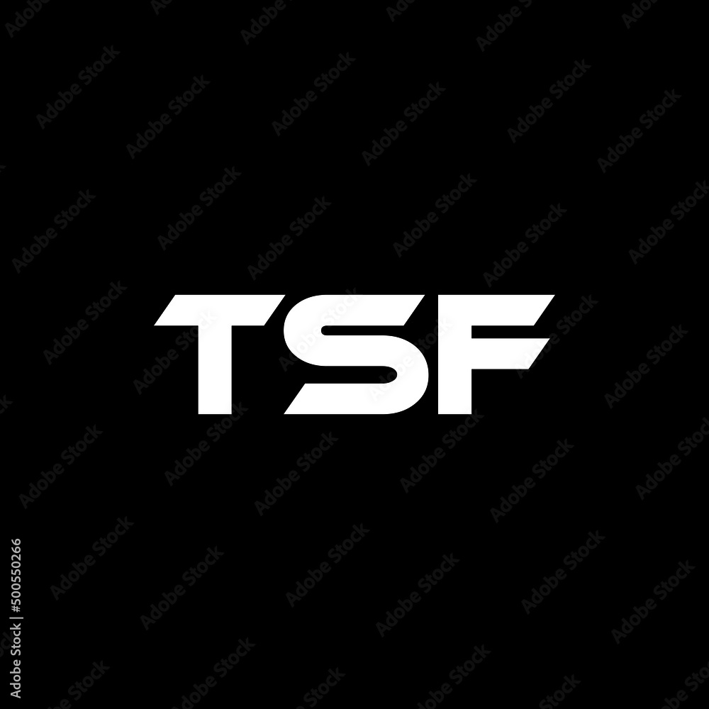 TSF letter logo design with black background in illustrator, vector ...