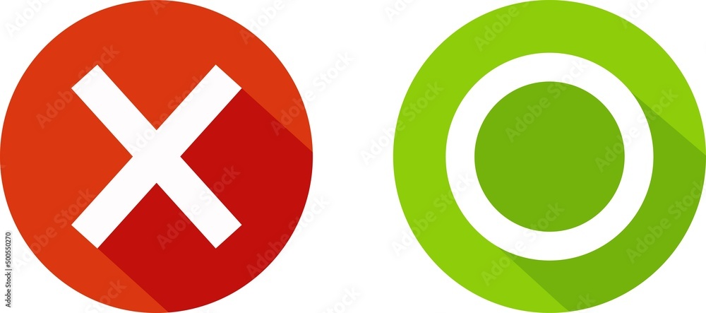 Set of circle and cross marks vector Stock Vector | Adobe Stock