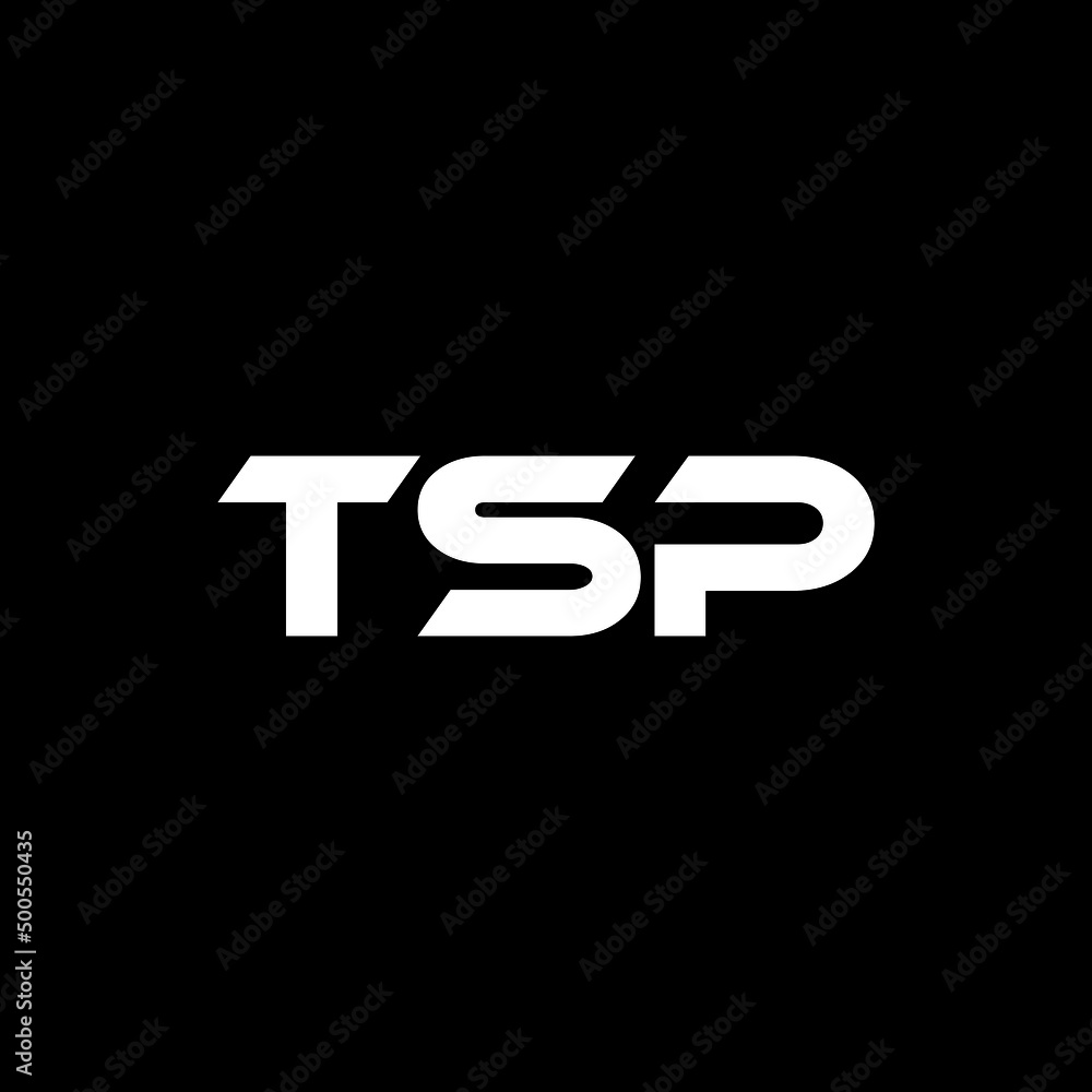 TSP letter logo design with black background in illustrator, vector ...