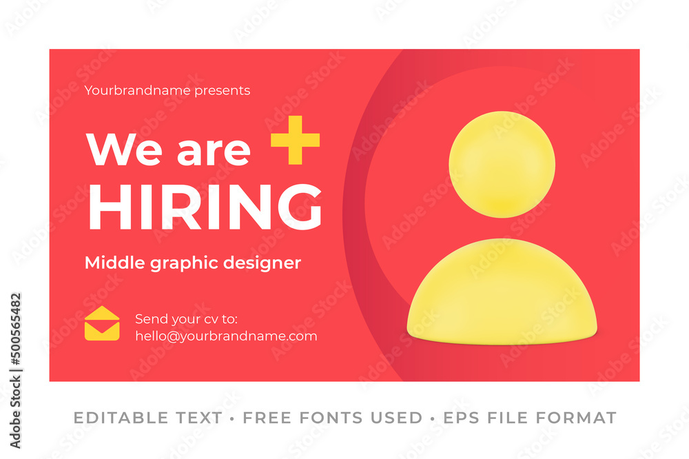 We are hiring hr promo banner template Stock Vector | Adobe Stock