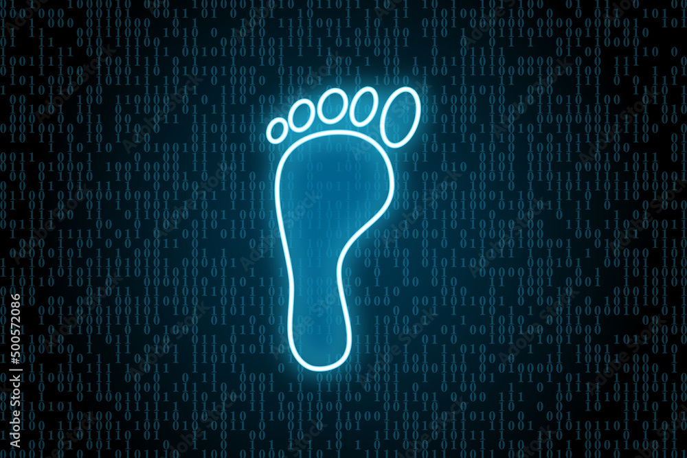 Technology digital footprint background concept code background Stock ...