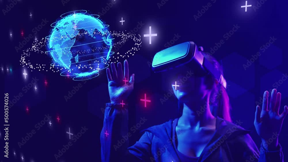 Metaverse education, teaching and learning in the metaverse, woman ...