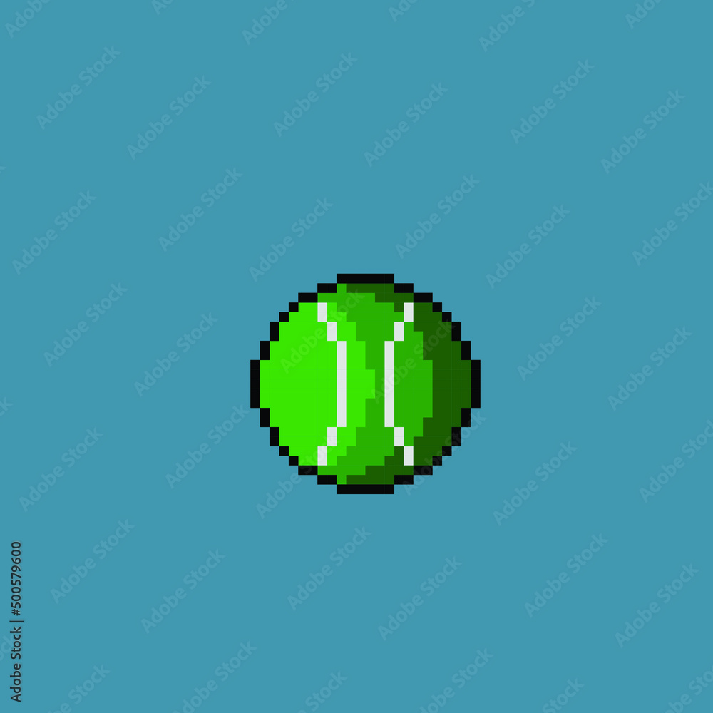 tennis ball in pixel art style Stock Vector | Adobe Stock