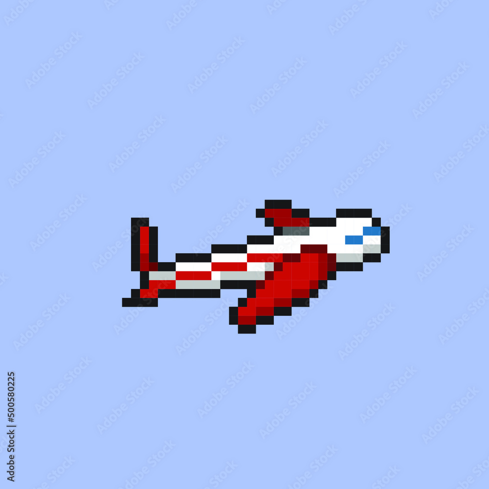 simple plane in pixel art style Stock Vector | Adobe Stock