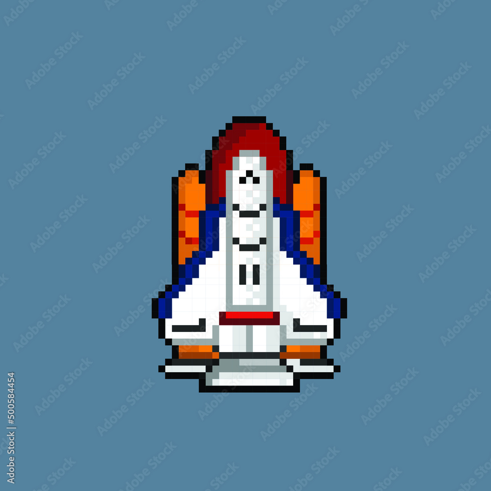 space ship in pixel art style Stock Vector | Adobe Stock