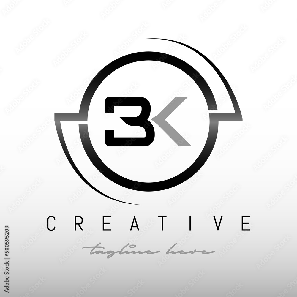 Vetor de Initial Letter BK Logo With Creative Modern Business ...