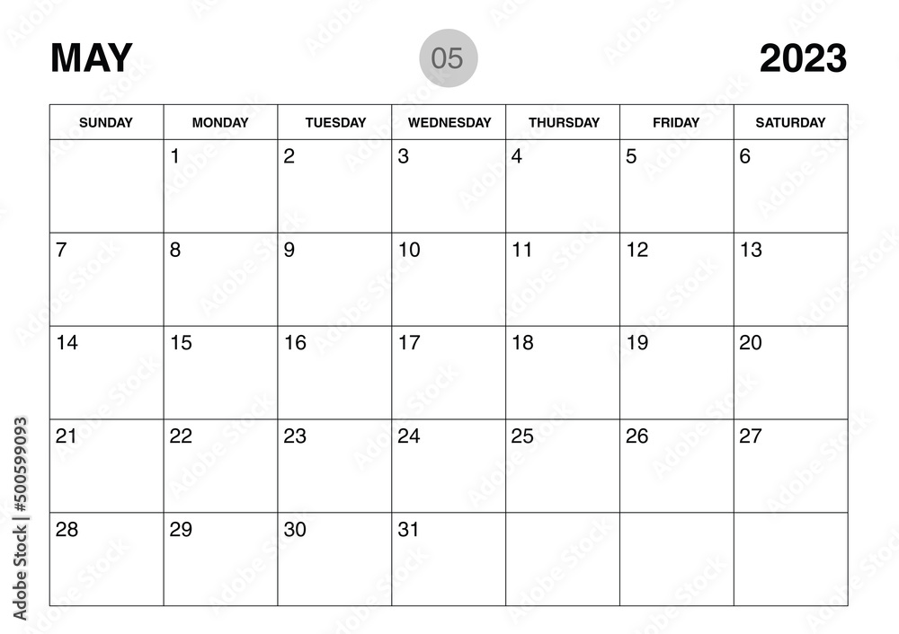 May 2023 year planner template, calendar 2023 template, monthly and ...