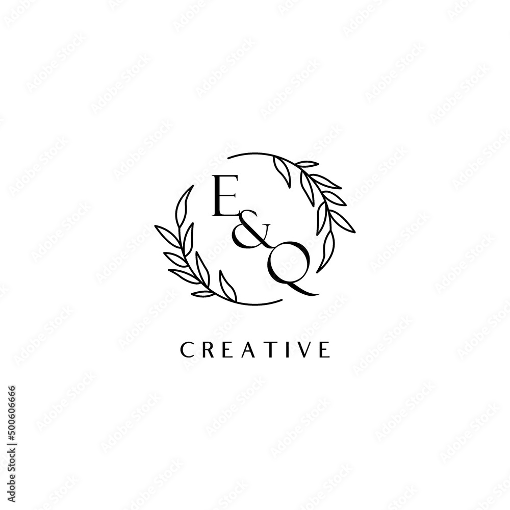 Letter EQ monogram logo design inspiration, creative and elegant ...
