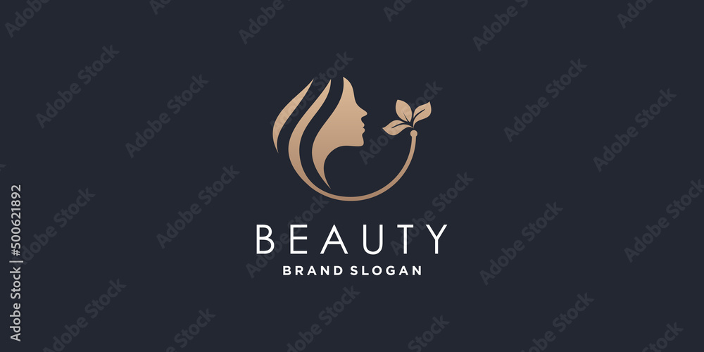 Beauty logo design with creative abstract concept Premium Vector Stock ...