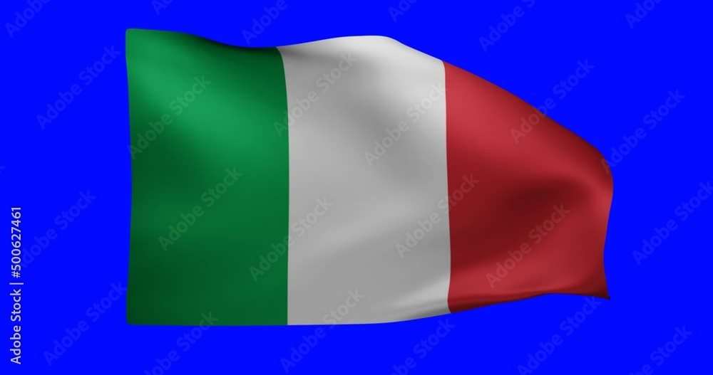4K 3D Seamless loop animation of the Italian flag. Accurate dimensions ...