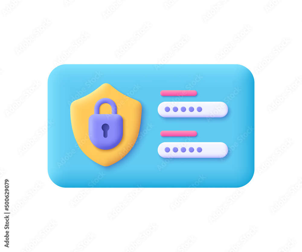 Vektorová grafika „Login form page with lock and password. Safety verification, user ...