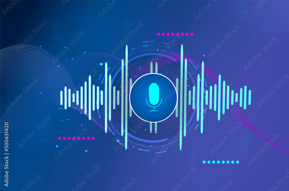 Voice assistant of the modern concept. Sound waves equalizer on your ...