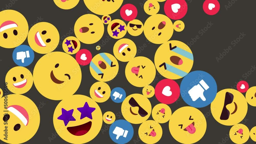 Falling through the air yellow emoji with different facial expressions ...