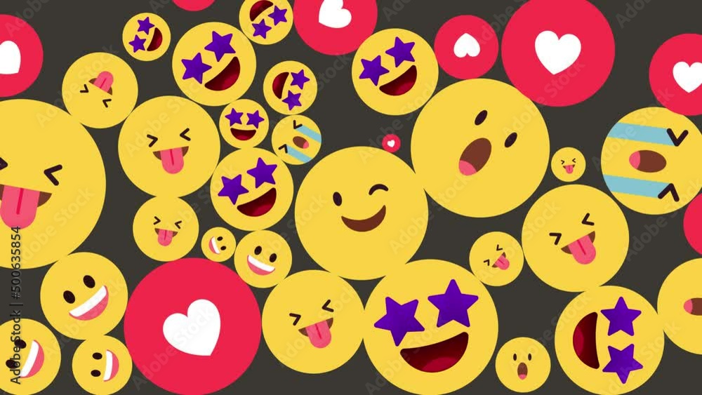 Falling through the air yellow emoji with different facial expressions ...