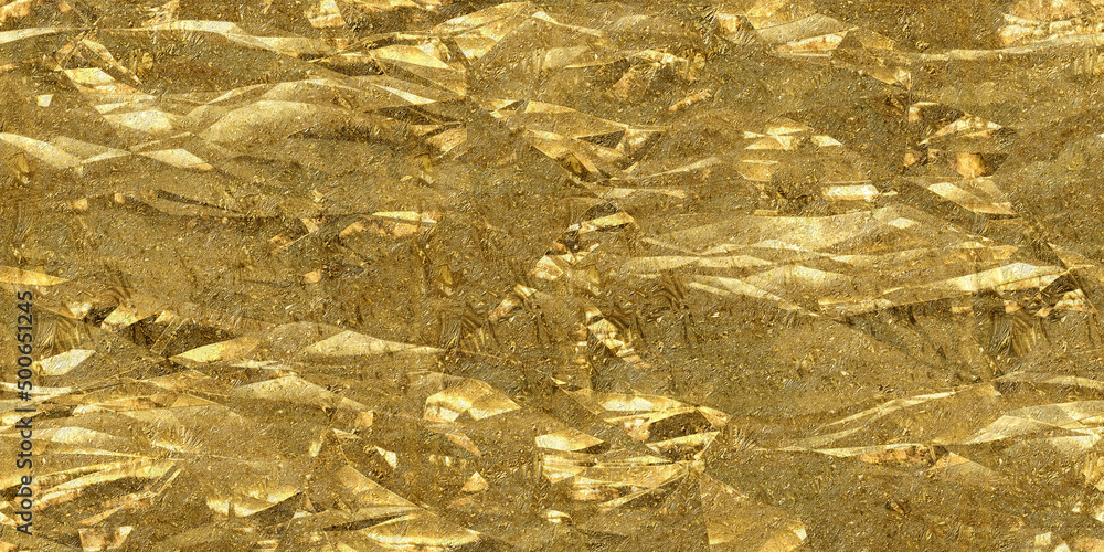 Seamless crumpled gold foil background texture. Tileable golden ...