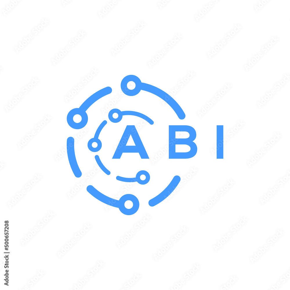 ABI letter technology logo design on white background. ABI creative ...
