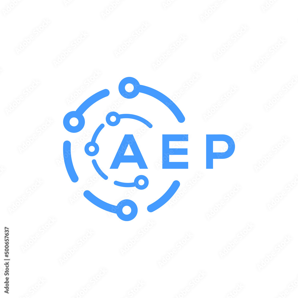 AEP letter technology logo design on white background. AEP creative ...