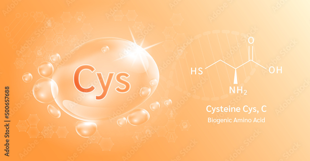 Water drop Important amino acid Cysteine Cys, C and structural chemical ...