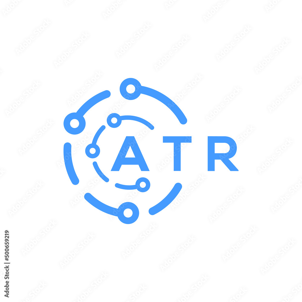 ATR letter technology logo design on white background. ATR creative ...