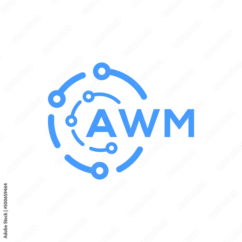 AWM letter technology logo design on white background. AWM creative ...
