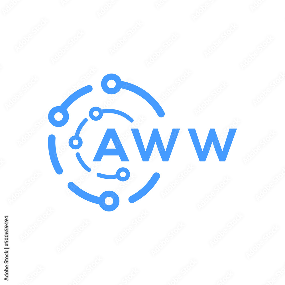 AWW letter technology logo design on white background. AWW creative ...