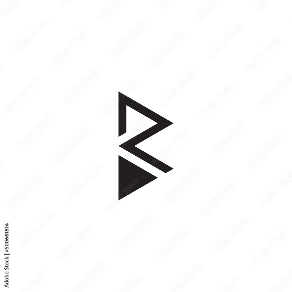 Letters R and B triangle simple symbol logo vector Stock Vector | Adobe ...