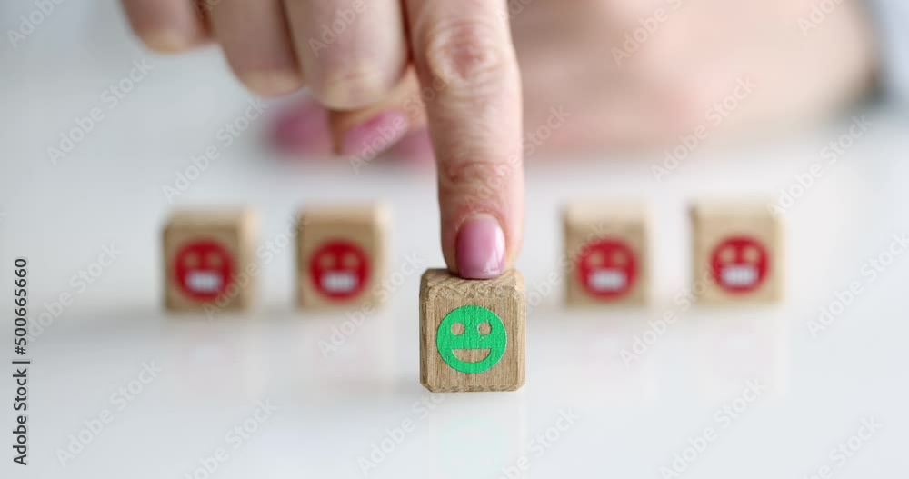 Customer choose positive feedback and feedback closeup Stock Video ...