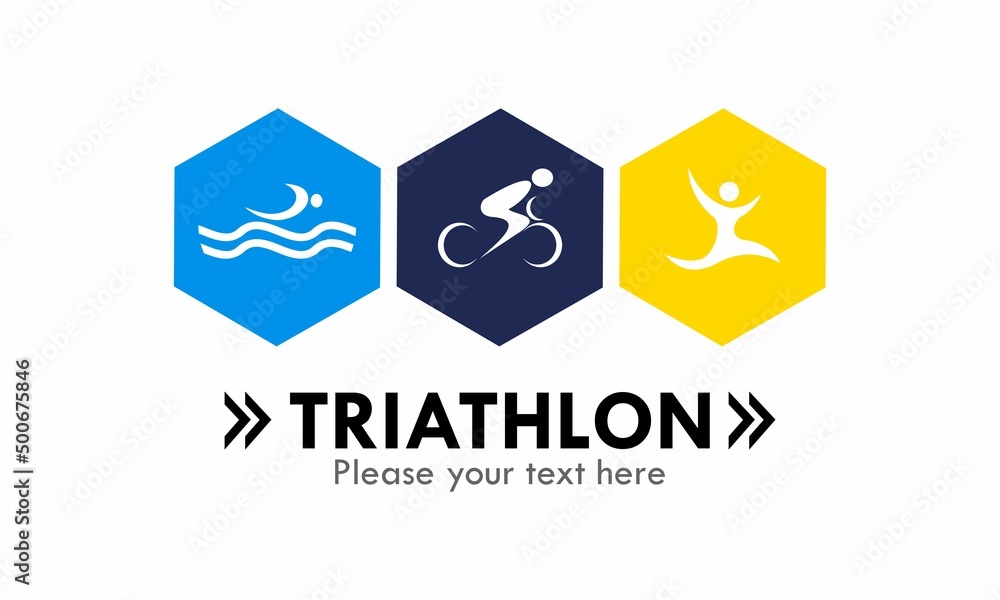 Triathlon symbol logo design template illustration Stock Vector | Adobe ...