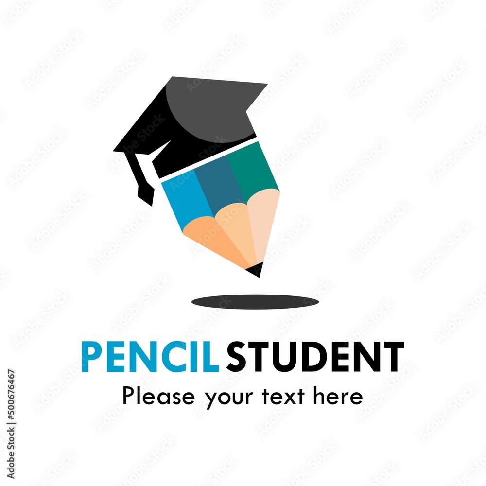 pencil student symbol logo template illustration. there are pencil with ...