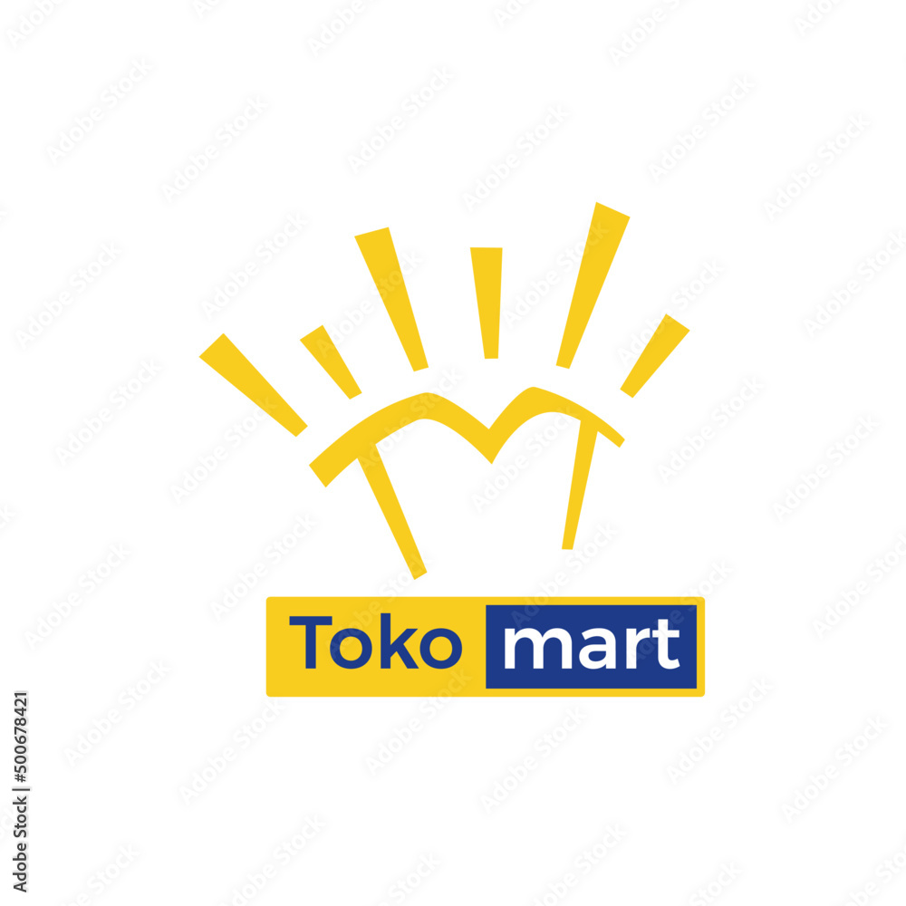 Letter M sun mart logo Initial. Initial M store simple modern logo ...