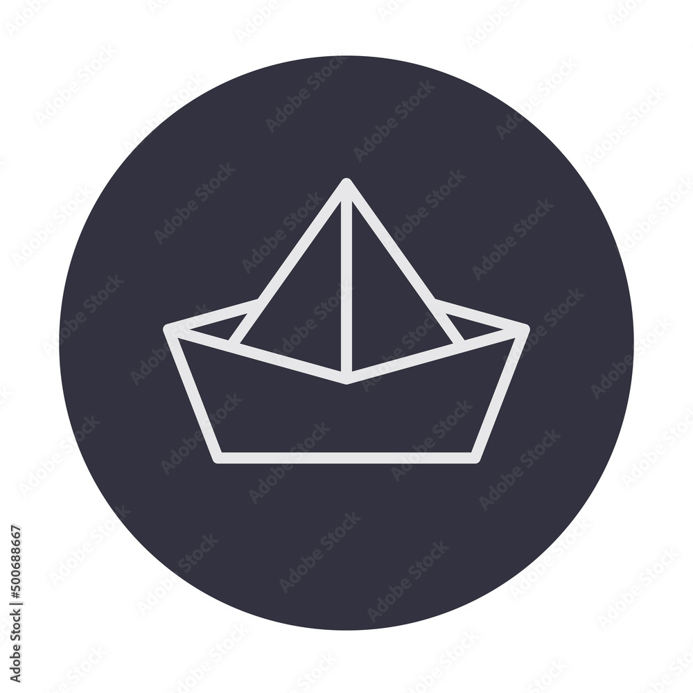 Vector paper ship icon. Origami ships. Outline shape good for logo and ...