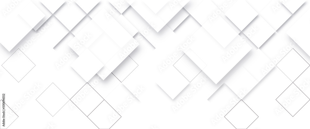 abstract white square background with pattern, layered geometric ...