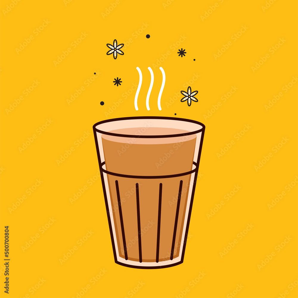 Indian drink vector. Indian chai icon. Chai is Indian drink. Stock ...