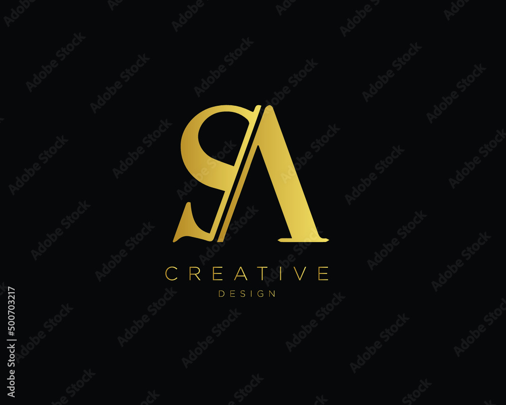Creative Minimal Letter SA Logo Design | Unique SA Monogram Stock ...