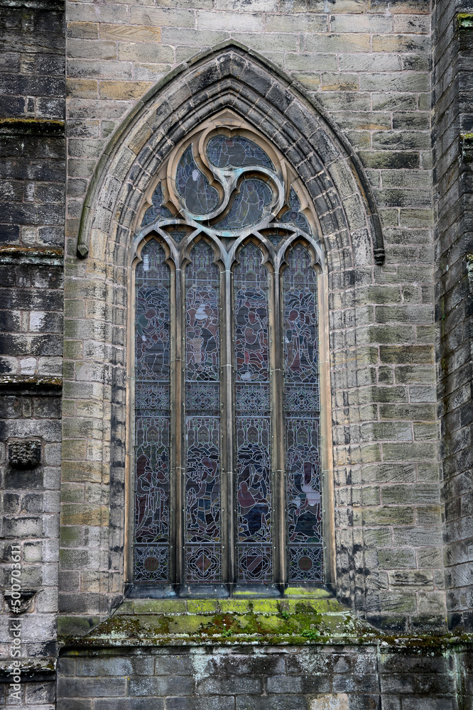 Foto de Ancient Stained Glass Window in a Medieval Church in Stirling ...